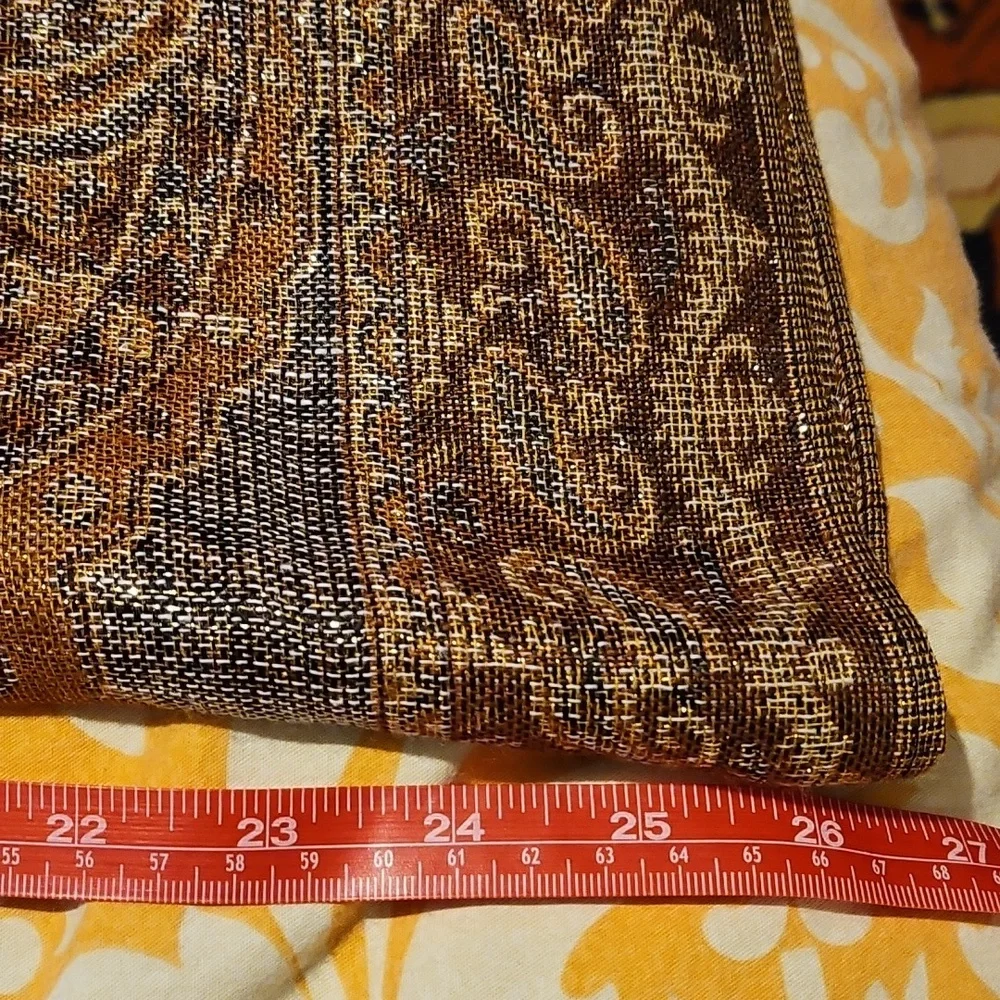 Accessories | Elegant Paisley Shawl With Metallic Accents And Fringe ...
